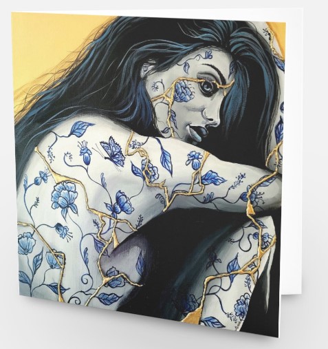 Kintsugi Woman 1 Greeting Card
